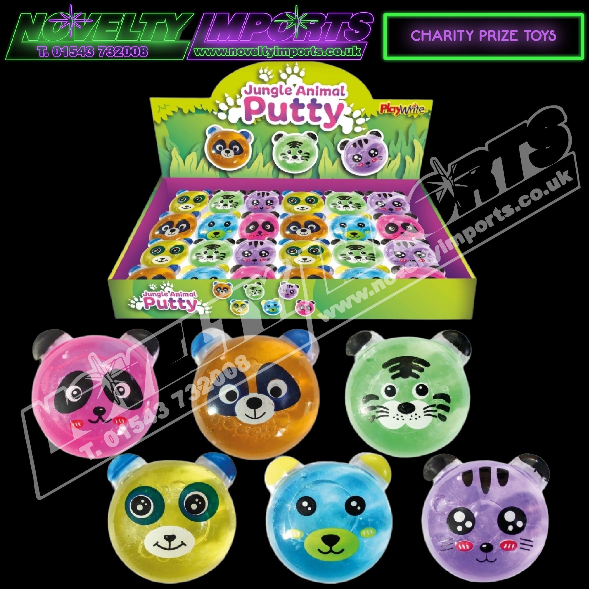 48/pc Cute Animal Face Putty Slime Tubs ONLY 20p EACH – Novelty Imports UK