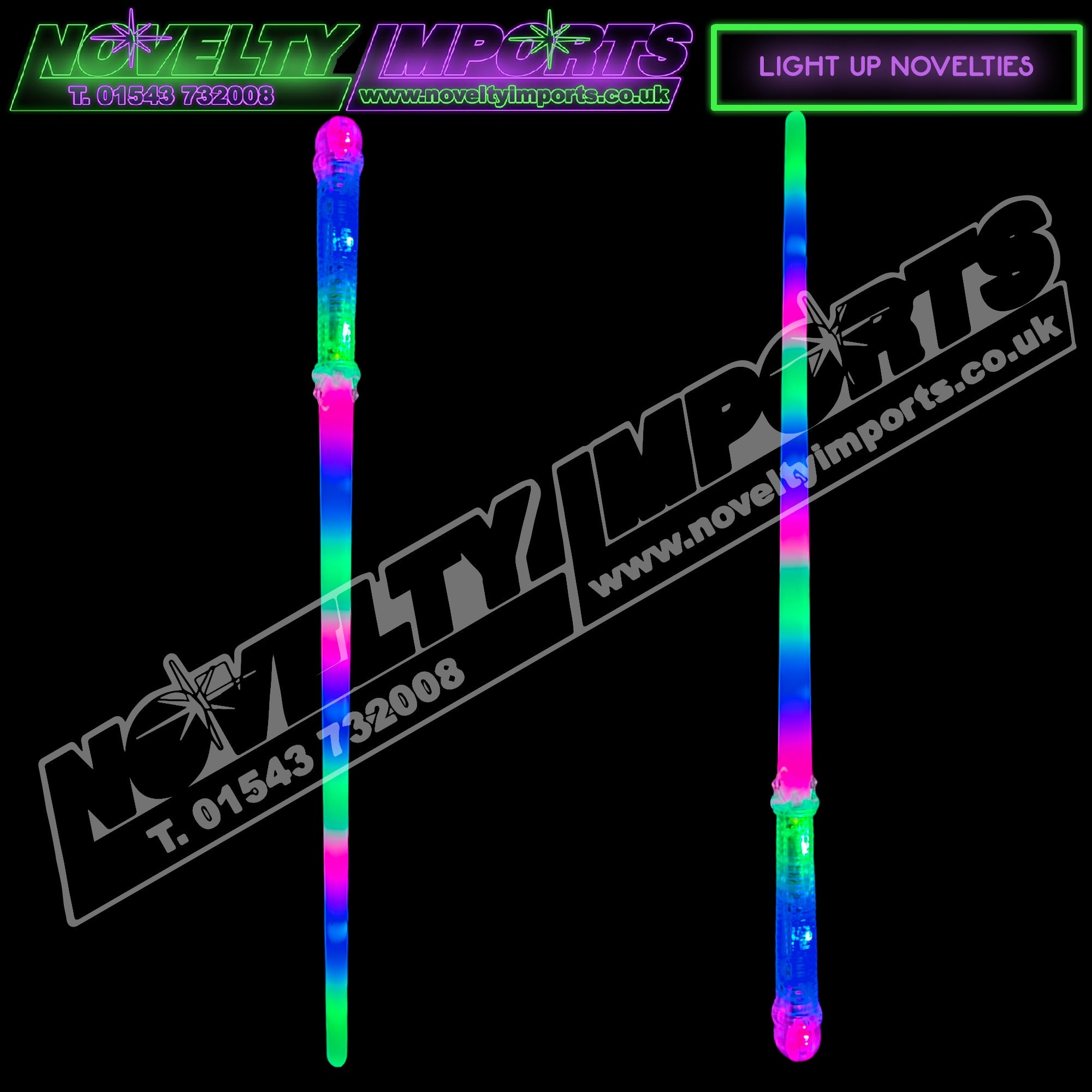 BEST SELLER!!! BIG 7 Function LED Rainbow Colour Change Glow Swords – Novelty Imports UK
