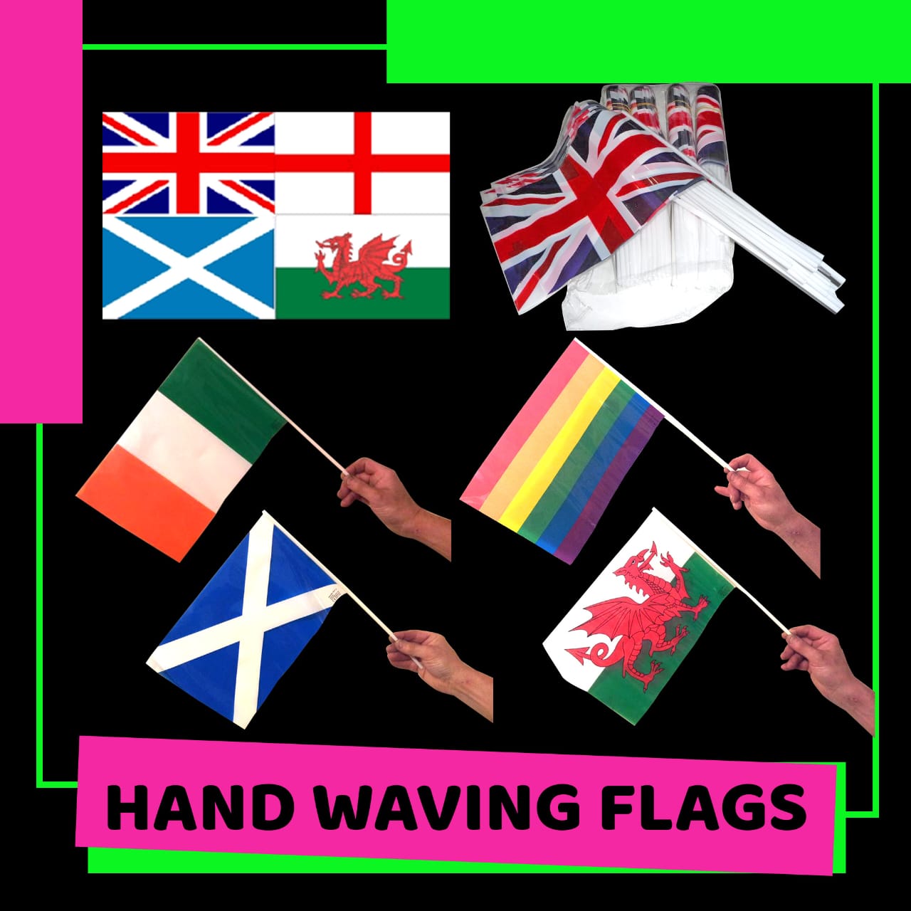 Wholesale Hand Waving Flags – Novelty Imports UK