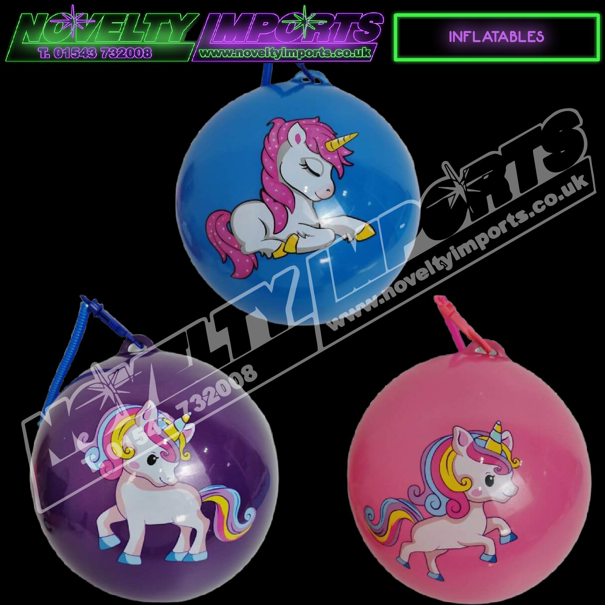 10" Inflatable Smelly Unicorn Double Clip Ball – Novelty Imports UK