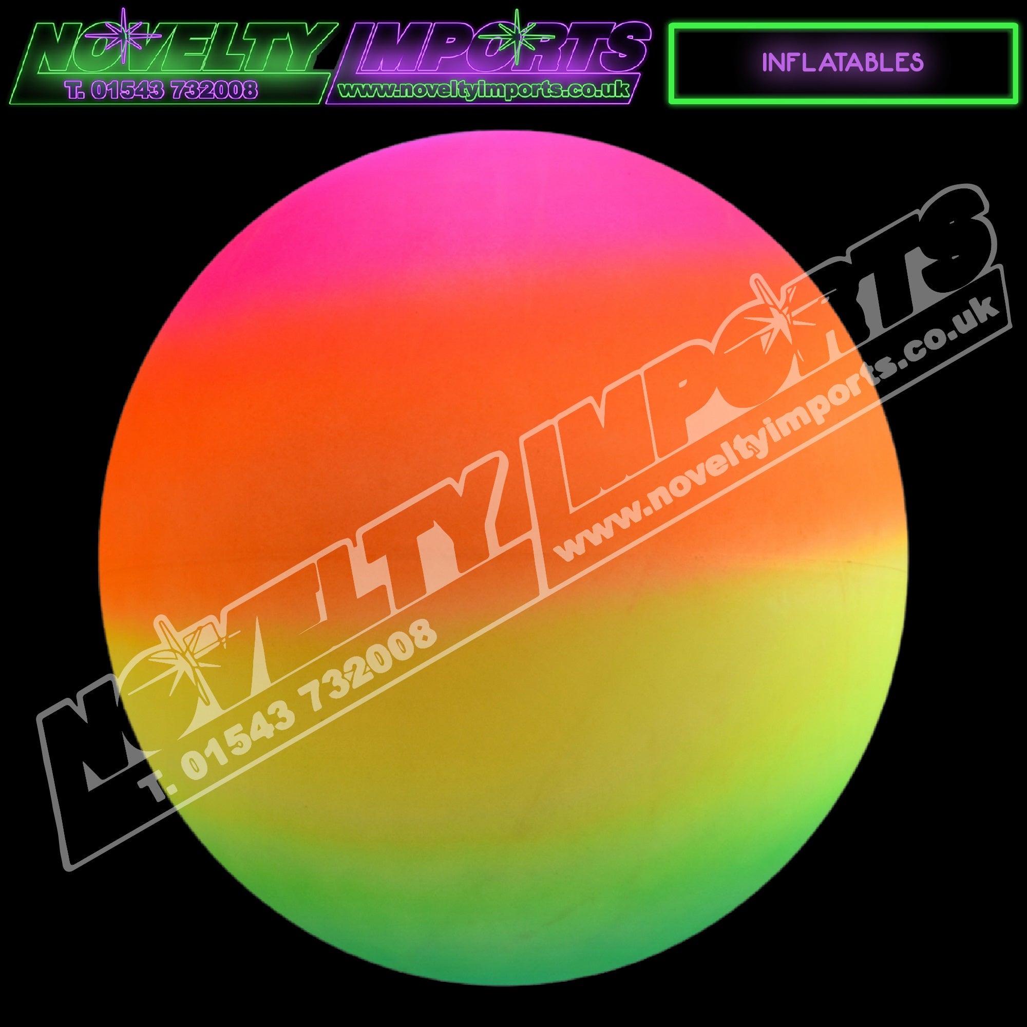 32/pc MASSIVE Neon Inflatable Rainbow Ball In A Net – Novelty Imports UK