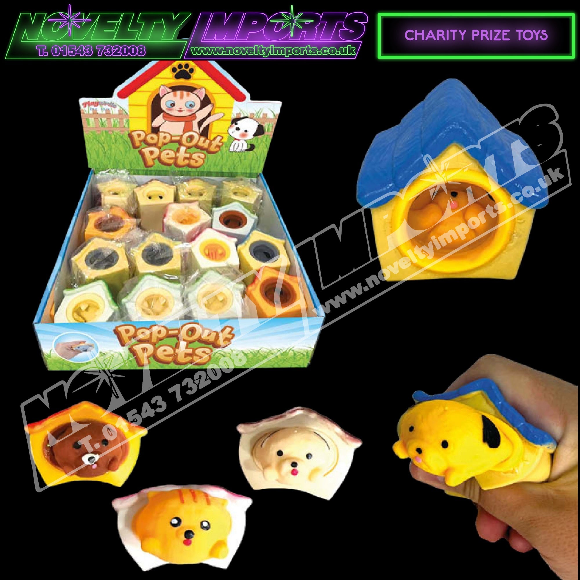 24/pc Pop Up Pet In A Kennel Prize Toy – Novelty Imports UK