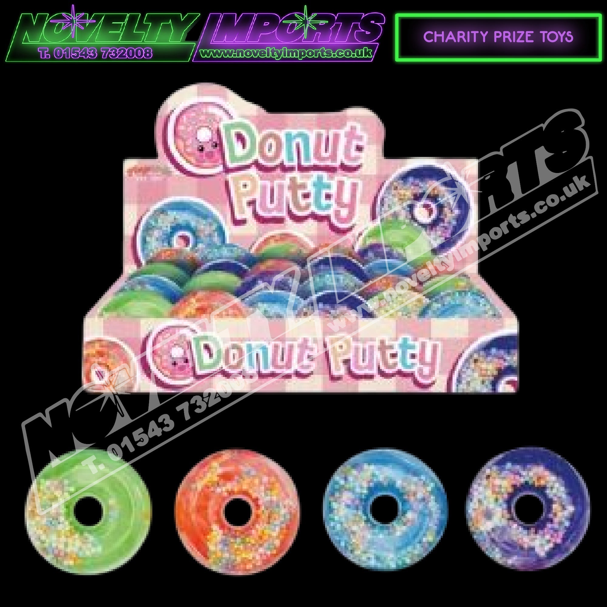 24/pc Donut Confetti Putty Tub Toys – Novelty Imports UK