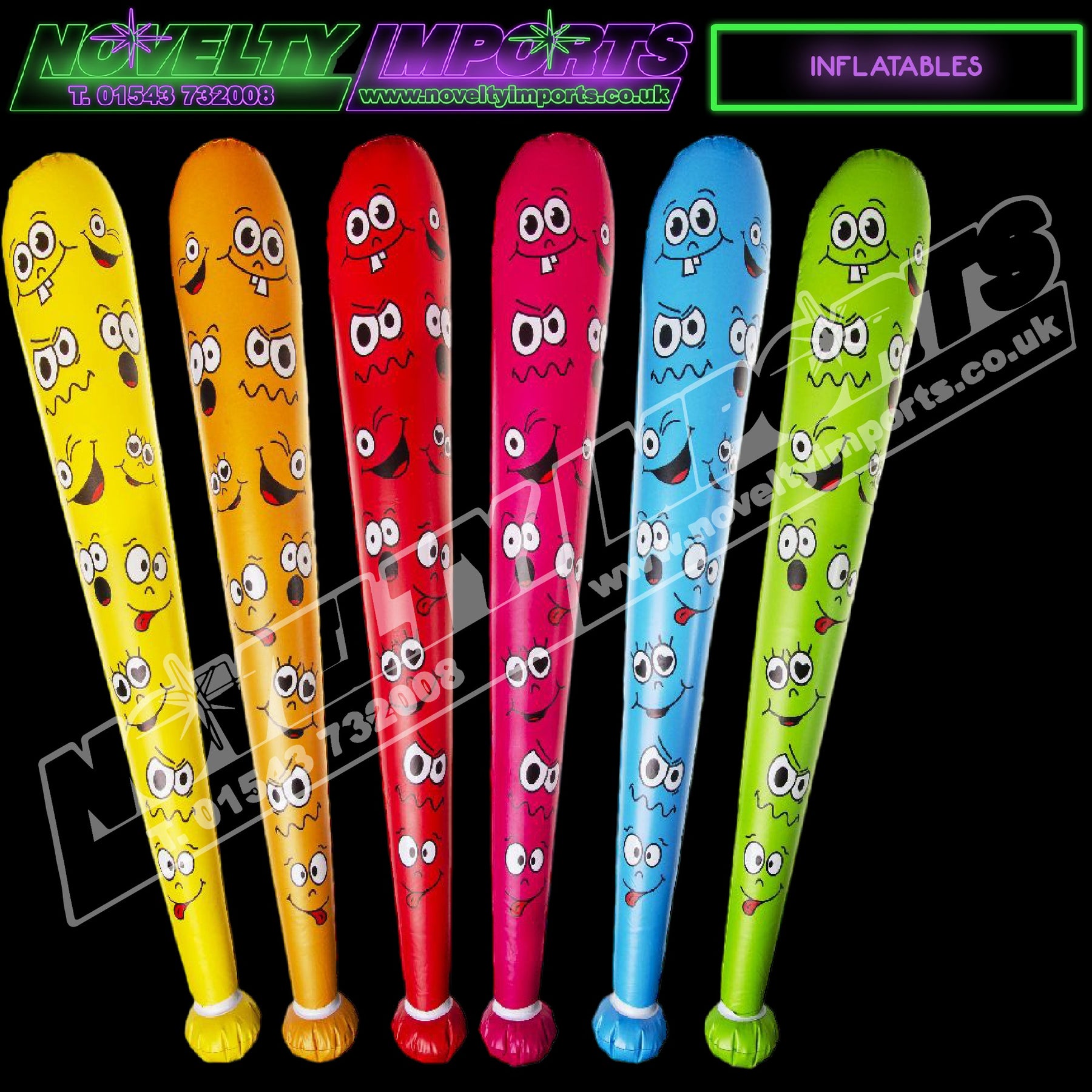 Large Emotion Face Inflatable Bat Win Prize – Novelty Imports UK