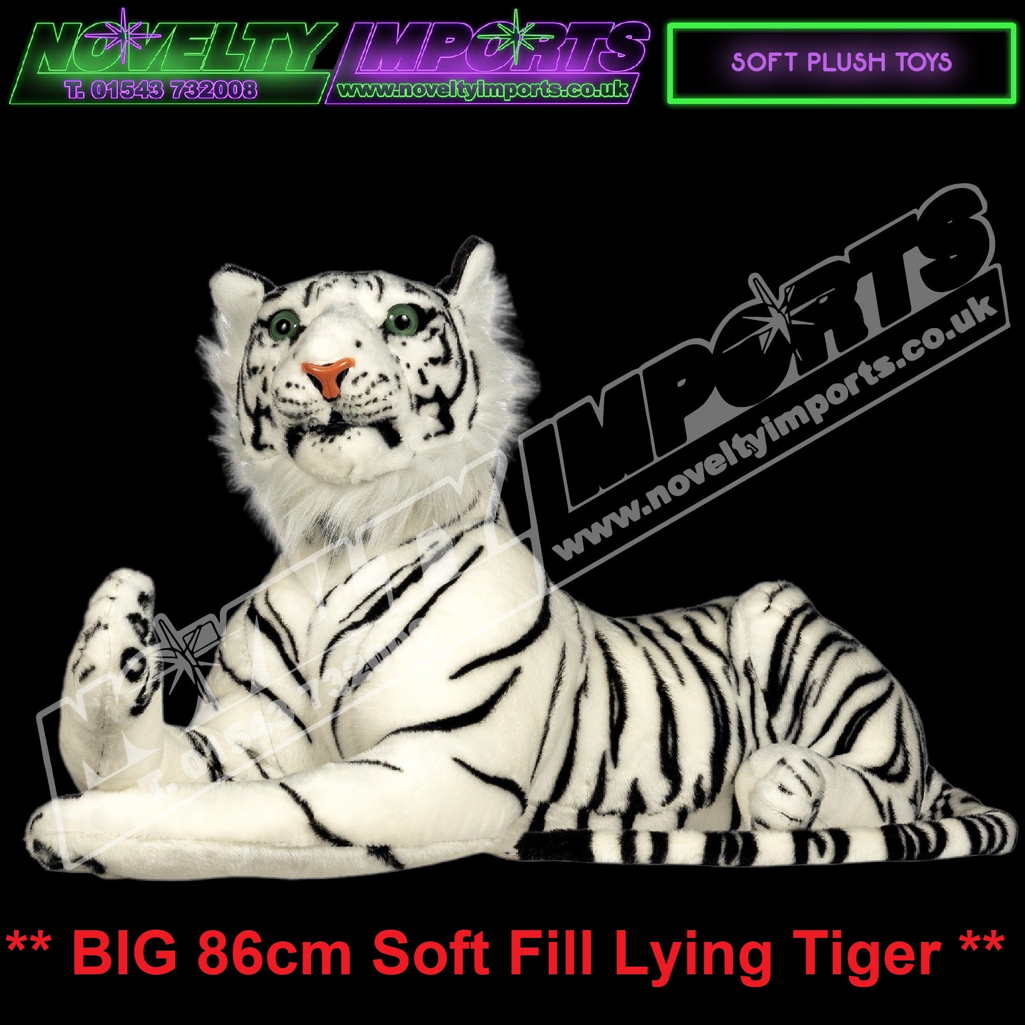 BIG Soft Fill Plush Wildlife Lifelike Tiger Stall Prize Prop – Novelty ...