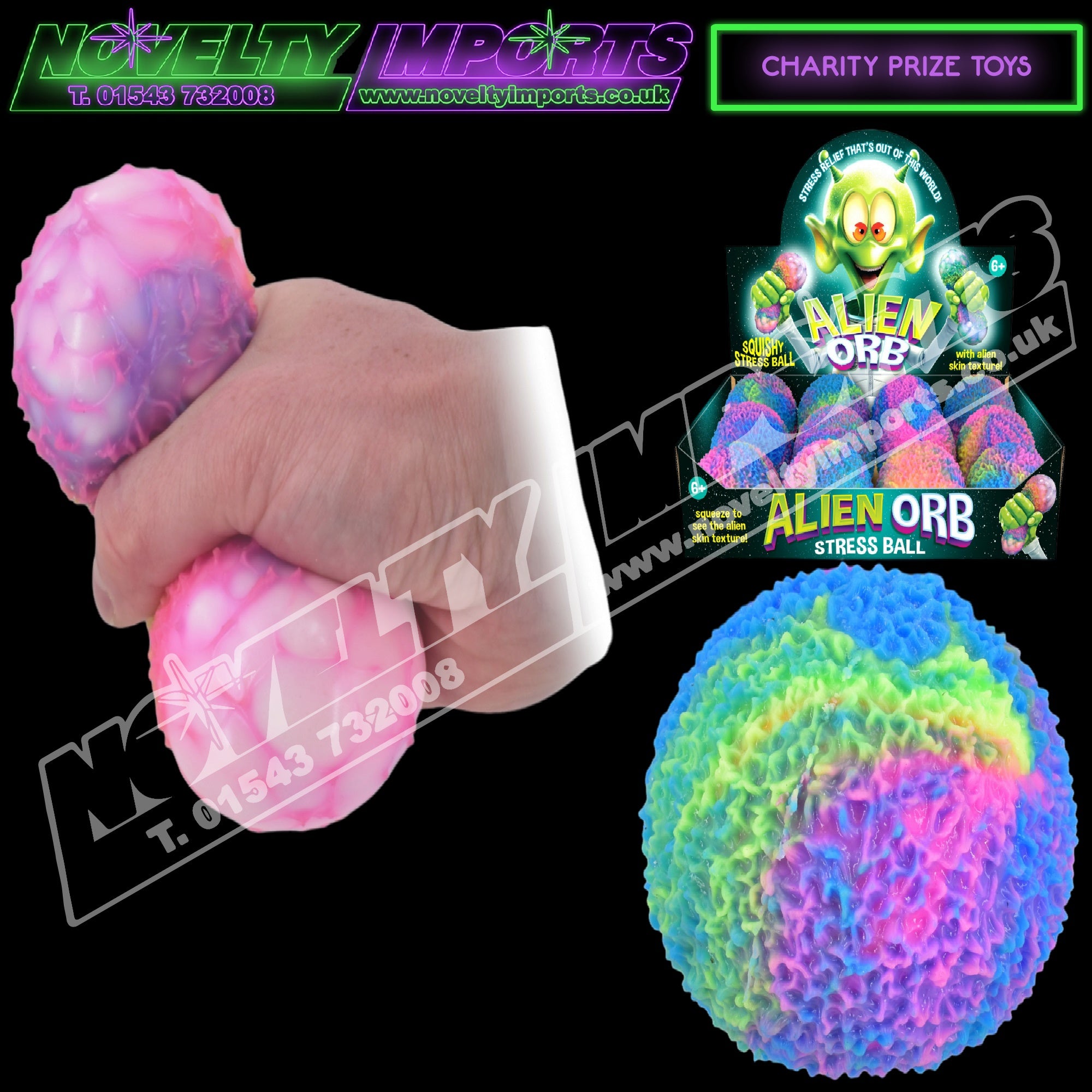 24/pc Alien Orb Stretch Squeeze Stress Squishy Ball Prize Toy – Novelty ...