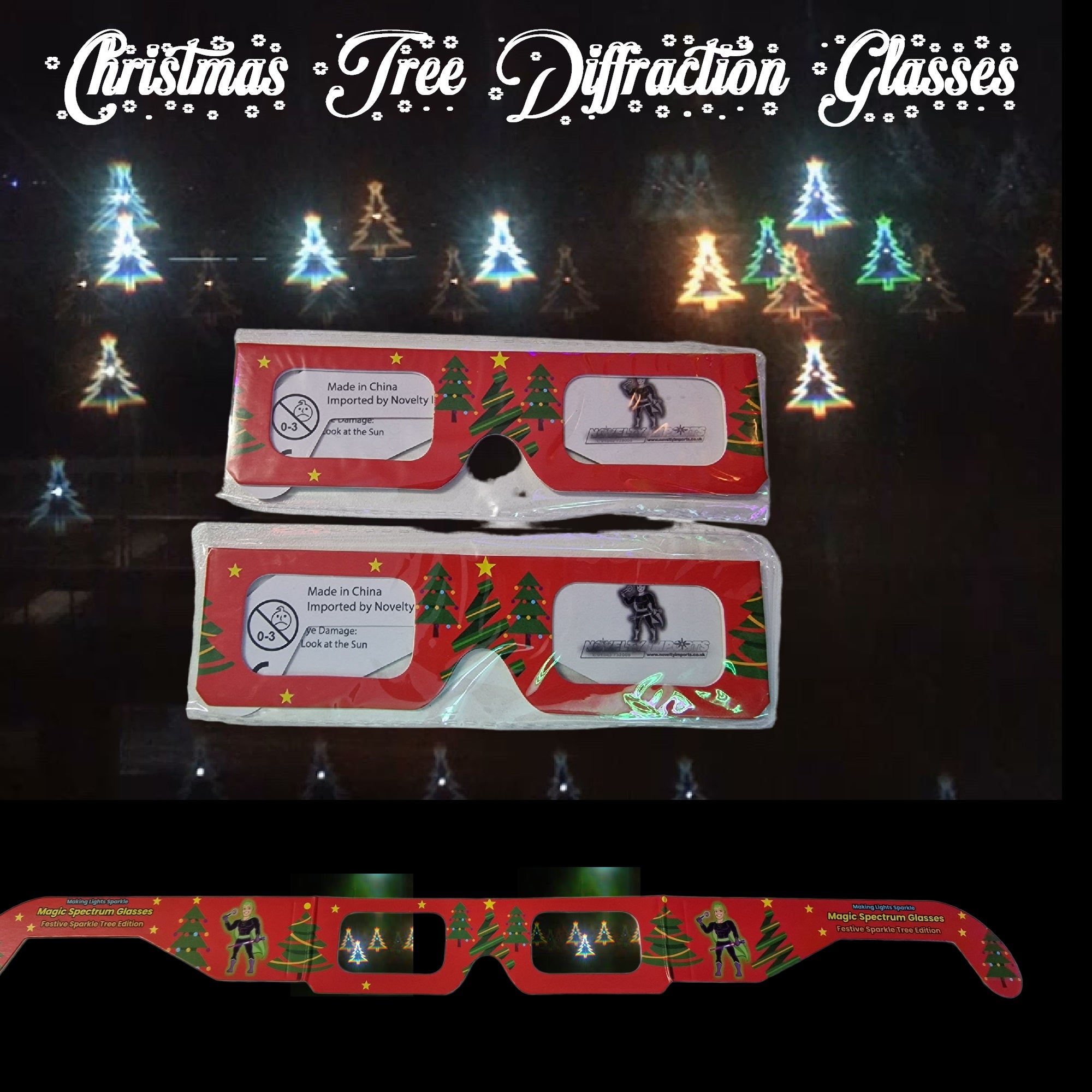 Magic Sparkle Christmas Tree Diffraction Glasses – Novelty Imports UK