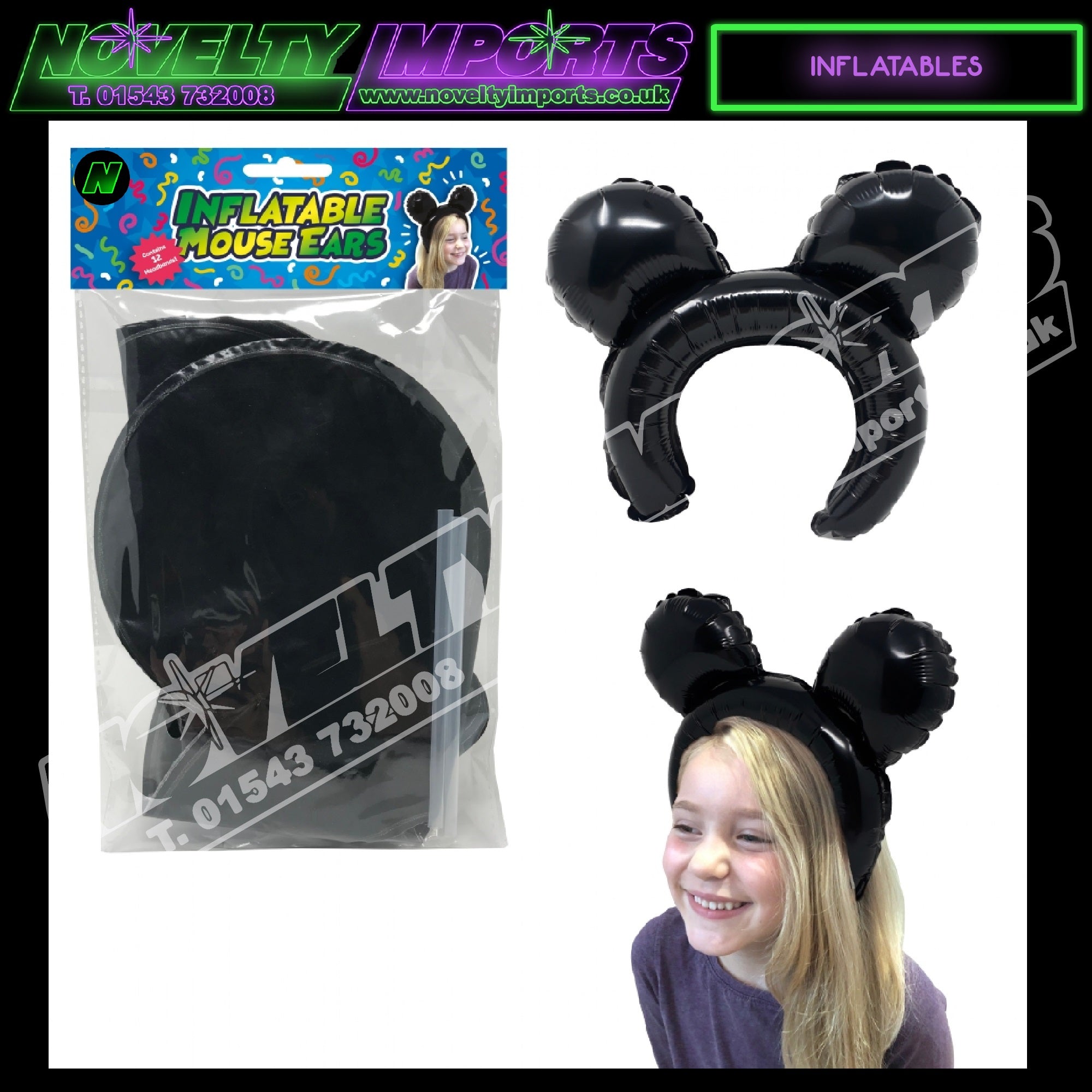Inflatable Mouse ears Headband Win Prize – Novelty Imports UK