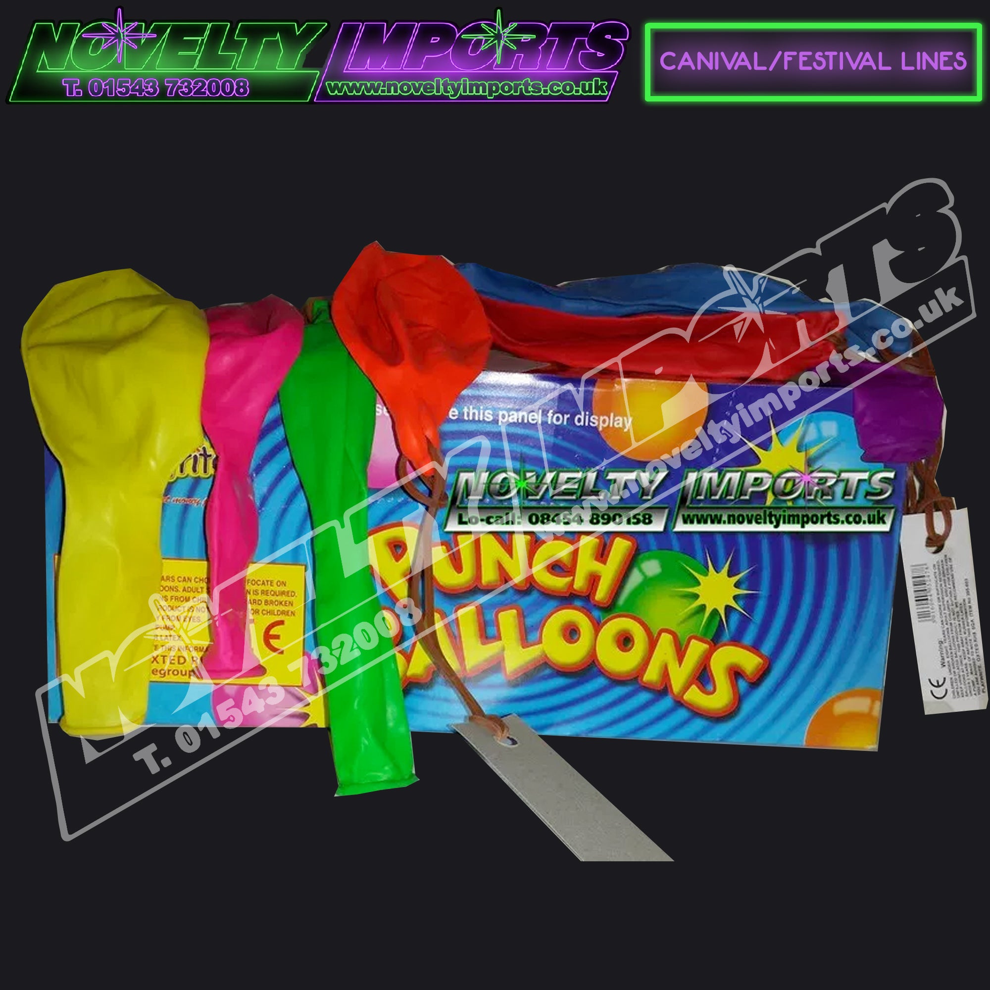 Neon Pearlised Latex Punch Balloon 7 Bright Colours – Novelty Imports UK