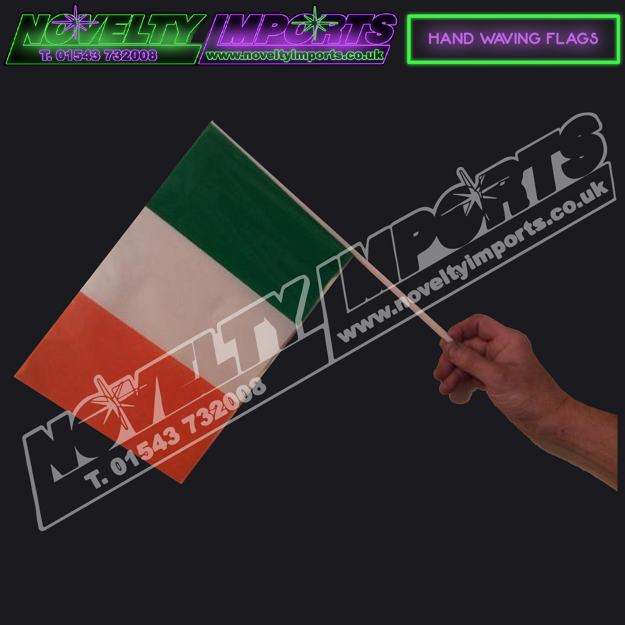 Ireland Irish Tri Colour Hand Waving Flags – Novelty Imports UK