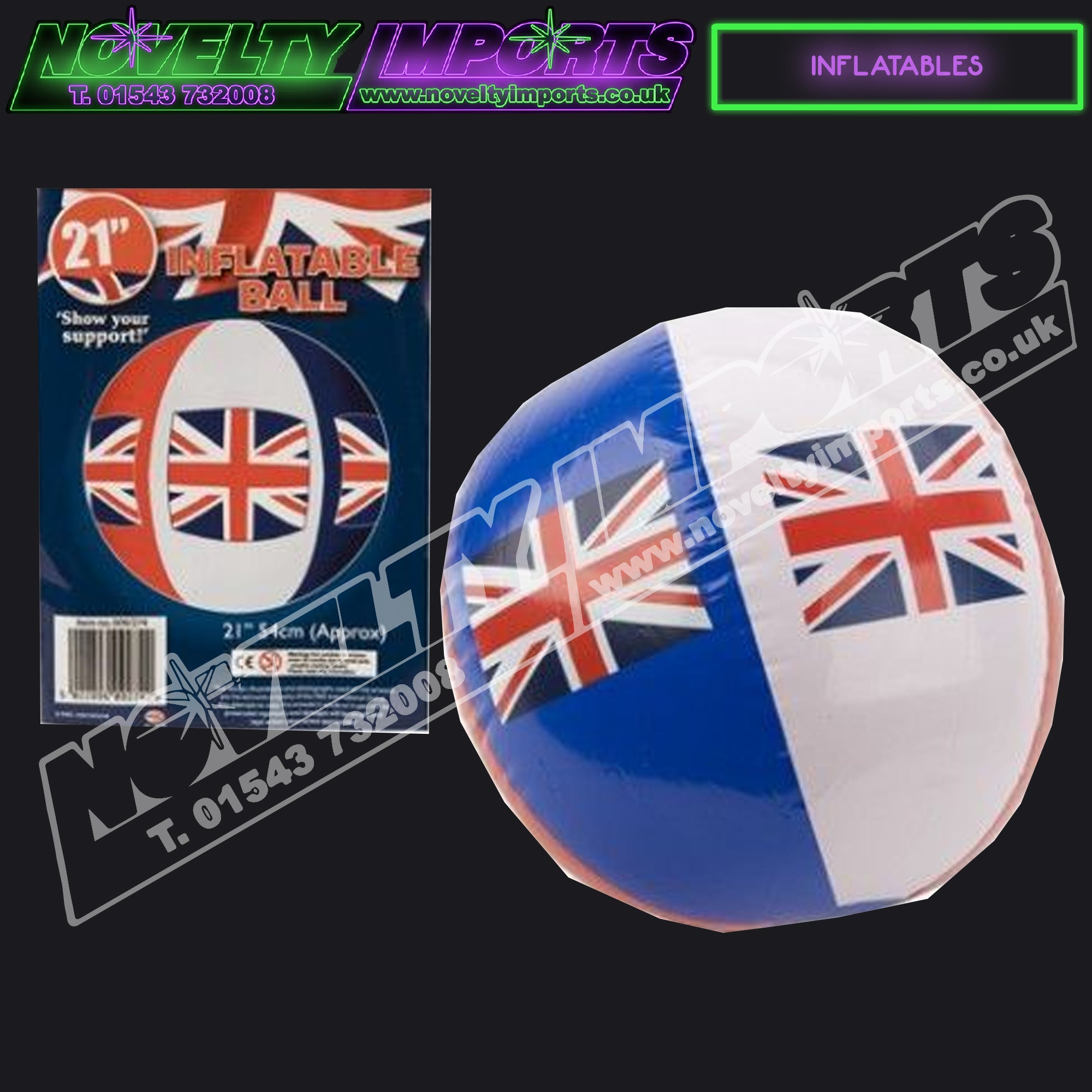 Union Jack Inflatable Big 21" Beach Ball Prize – Novelty Imports UK