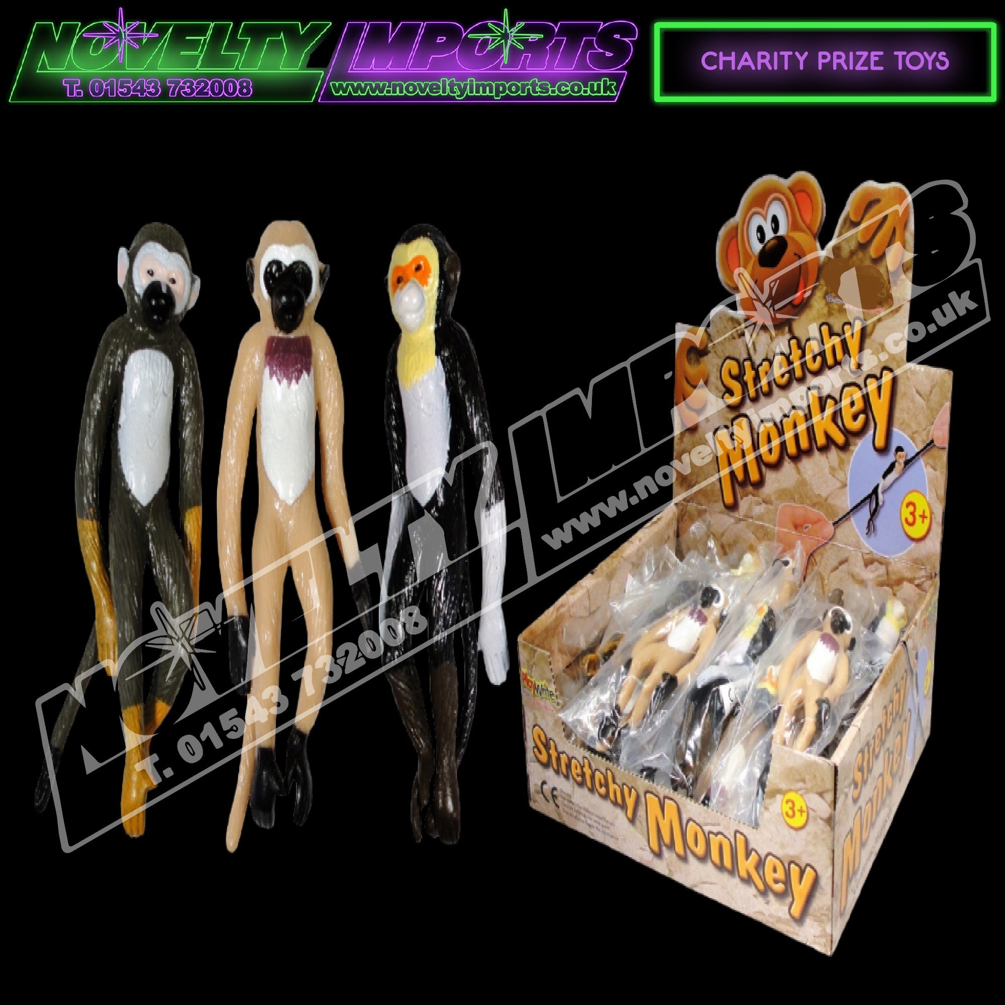 36/pc Stretchy Squeeze Fidget Monkey Prize Toy – Novelty Imports UK